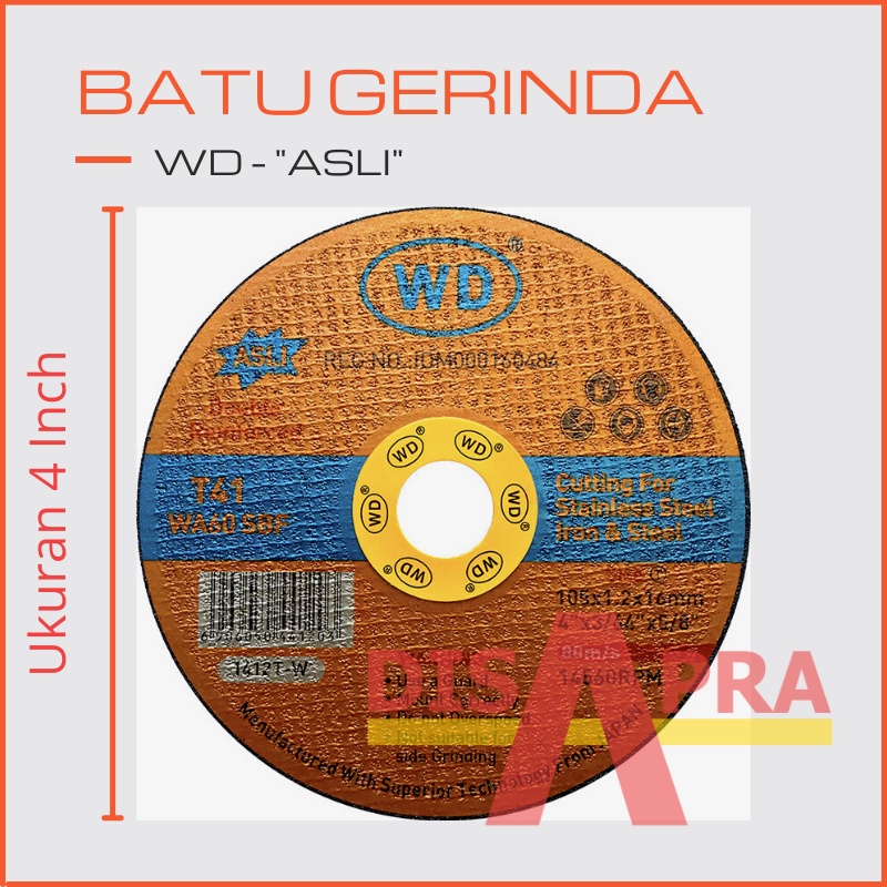 Jual Batu Gerinda Gurinda Potong Besi Mata Cutting Wheel WD 4 inch 4 x ...