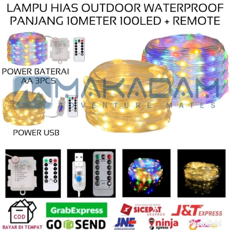 Jual lampu warna warni string hias tenda camping outdoor makadam ...