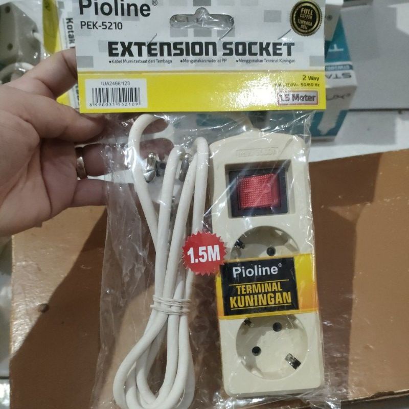 Jual Stop kontak kabel 2lubang / 3 lubang + switch 1,5 meter / 3 meter ...