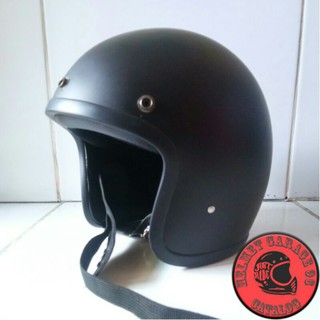 Jual Helm Slim Head warna hitam doff spon hitam | Shopee Indonesia