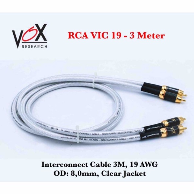 Jual Kabel RCA VOX VIC 19 - 3M Audio Cable 3 Meter Pair VIC19 ORIGINAL ...