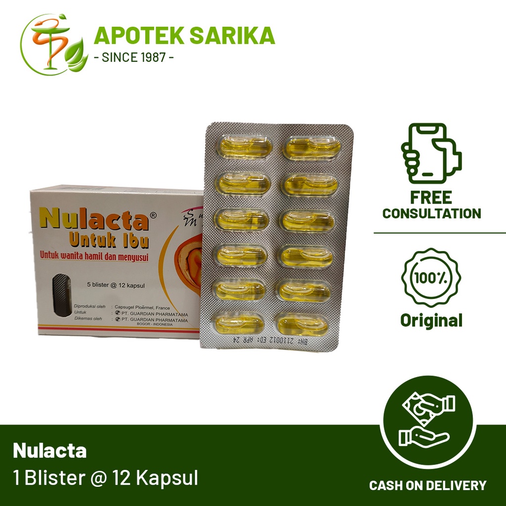 Jual Nulacta Strip 12 Kapsul (Suplemen Vitamin Ibu Hamil dan Menyusui ...