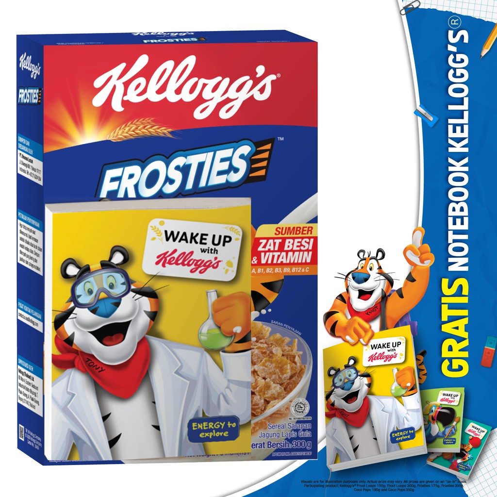 Jual Kellogs Frosties Sereal Jagung 300 gr + Notebook | Shopee Indonesia