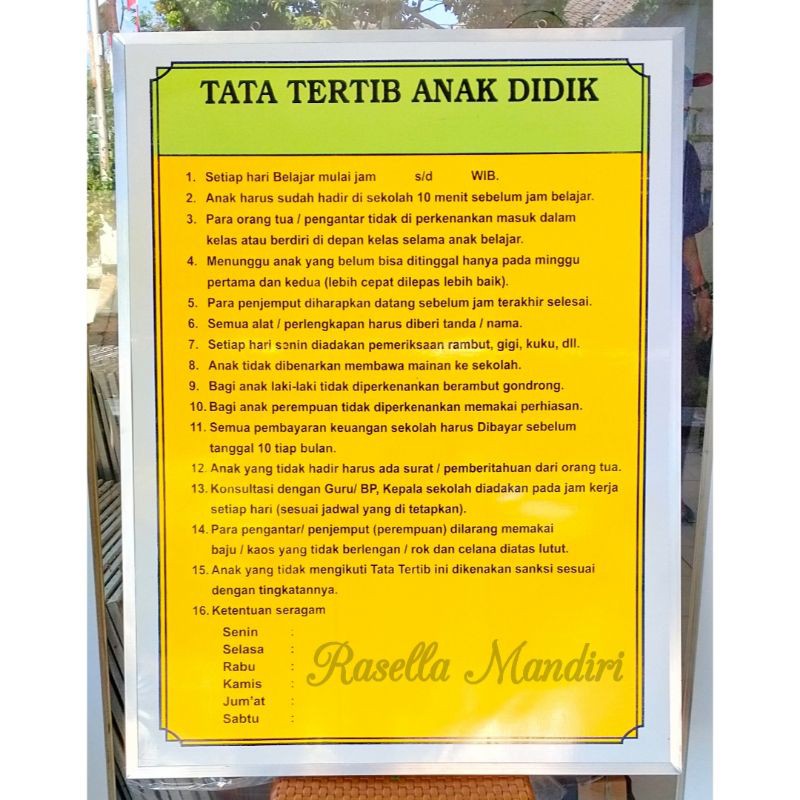 Jual TATA TERTIB ANAK DIDIK 60x80 - PAPAN DATA SEKOLAH PAUD TK RA ... Jual TATA TERTIB ANAK DIDIK 60x80 - PAPAN DATA SEKOLAH PAUD TK RA ...