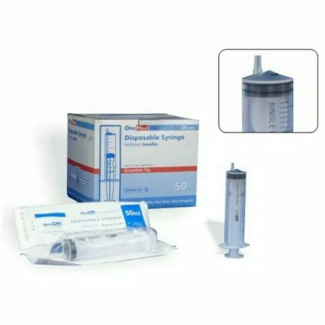 Jual SPUIT 50CC ONEMED (BOX) ENTERICTIP / TANPA JARUM LUBANG KECIL ...