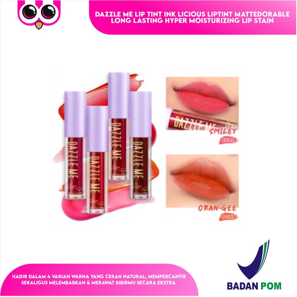 Jual DAZZLE ME LIP TINT INK LICIOUS LIPTINT MATTEDORABLE LONG LASTING HYPER MOISTURIZING LIP ...