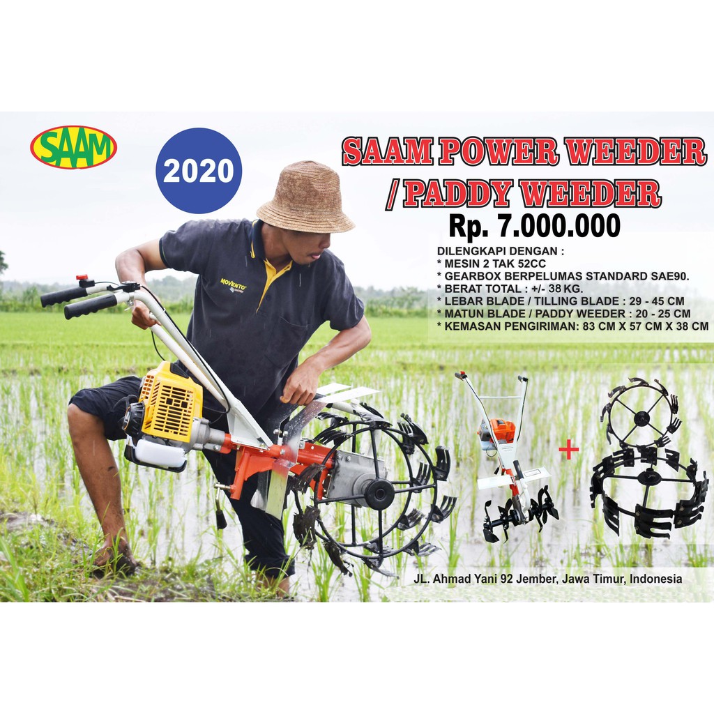 Jual Alat Matun Padi Penyiang Gulma Padi SAAM Power Weeder | Shopee ...