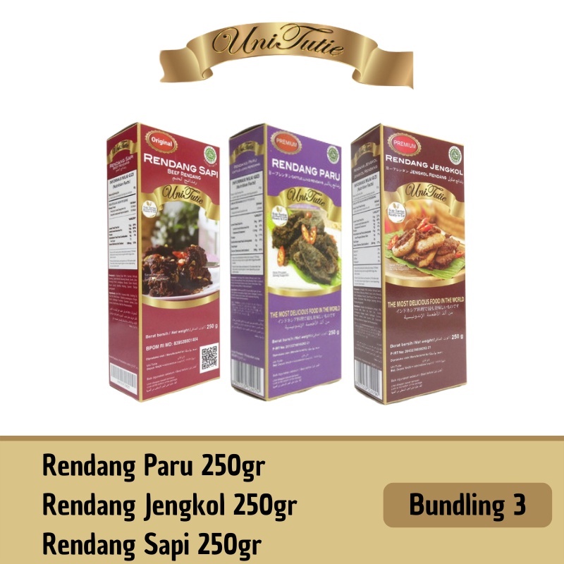 Jual Unitutie Rendang Jengkol 250gr + Unitutie Rendang Paru 250gr + Unitutie Rendang Sapi 250gr ...