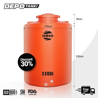 Jual Toren Tangki Air JUMBO 5500L Tandon Air JUMBO 5500 Liter | Shopee ...