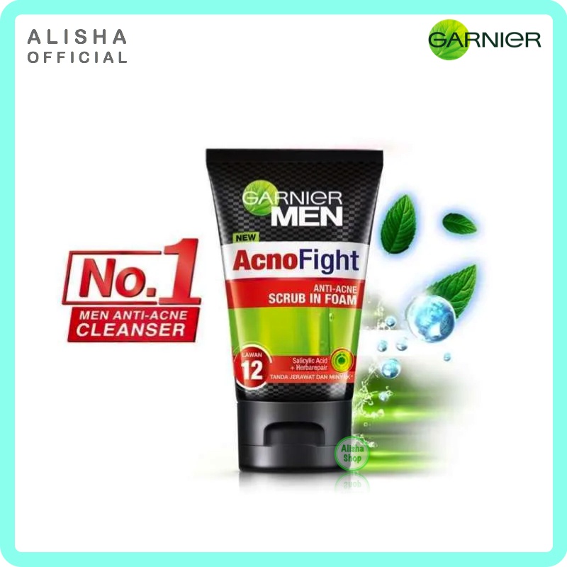 Jual GARNIER Men Acno Fight Scrub In Foam | Shopee Indonesia
