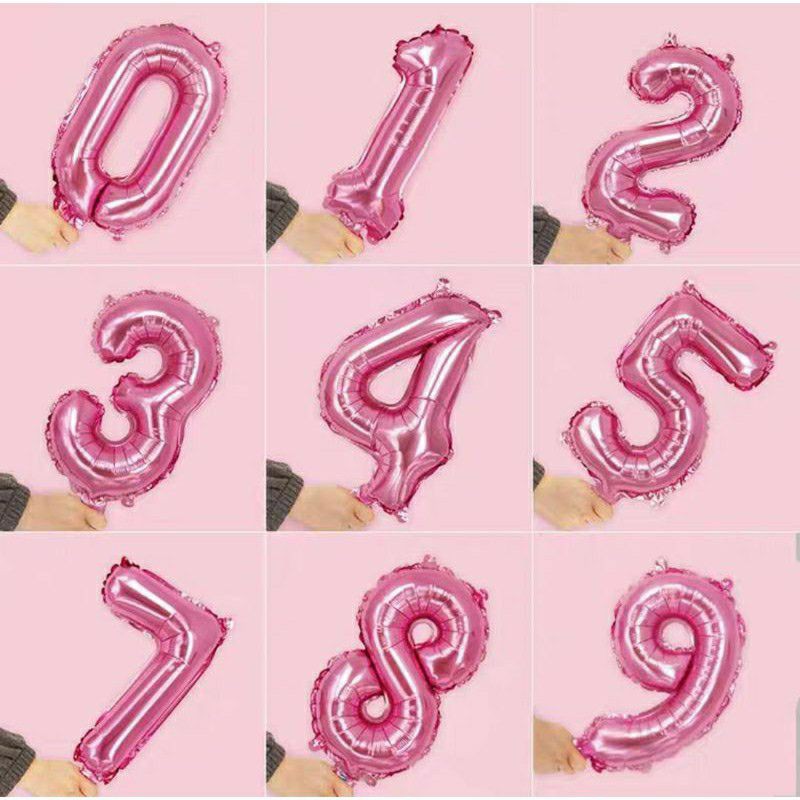 Jual BALON ANGKA PINK POLOS 40CM / BALON FOIL ANGKA 40CM | Shopee Indonesia