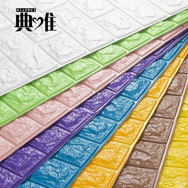 Jual Wallpaper Dinding 3D Busa Motif Batu Bata / Sticker Dinding / 3D PE Foam Wall Sticker ...