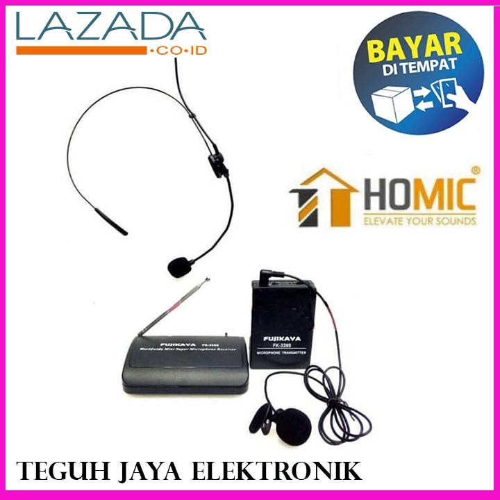Jual Mic Wireless Homic HM 709 CLIP ON + Headset (Mic Tanpa Kabel) | Shopee Indonesia