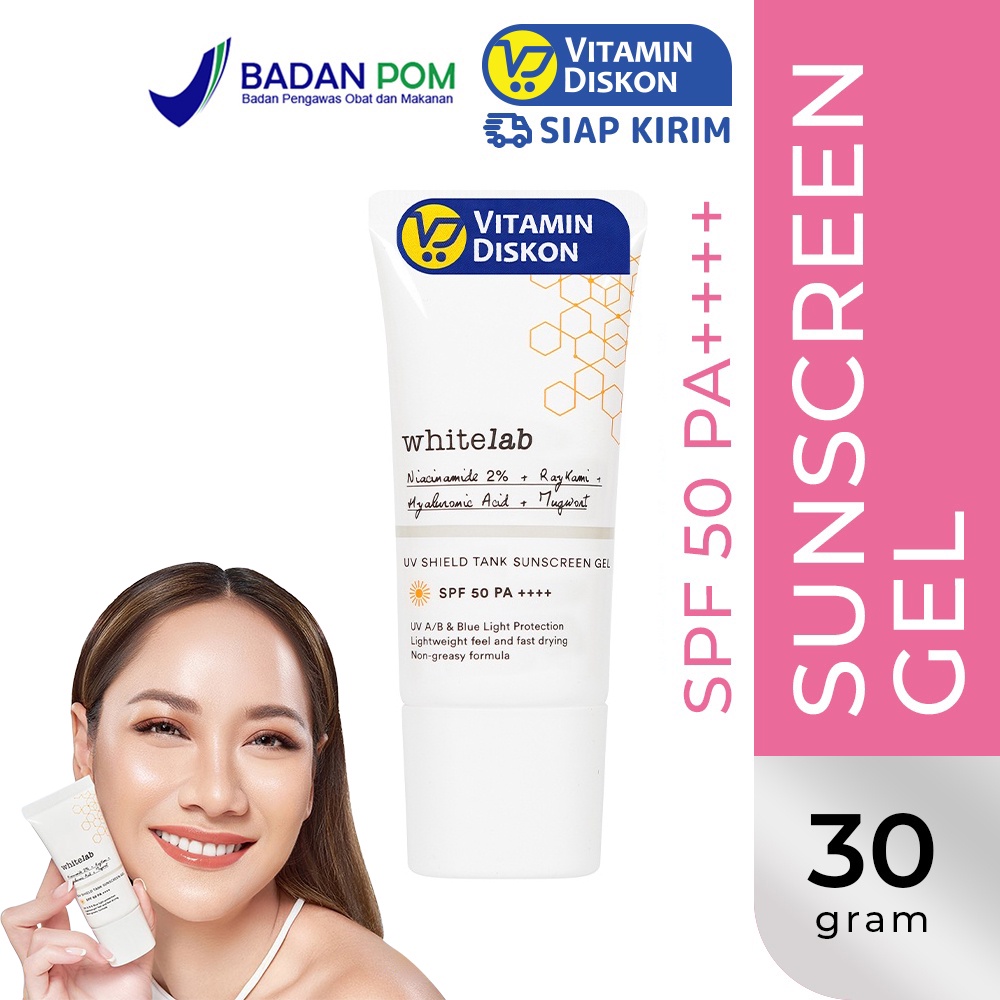 Jual WHITELAB UV SHIELD TANK SUNSCREEN GEL SPF 50++ PA++++ 30GR ...
