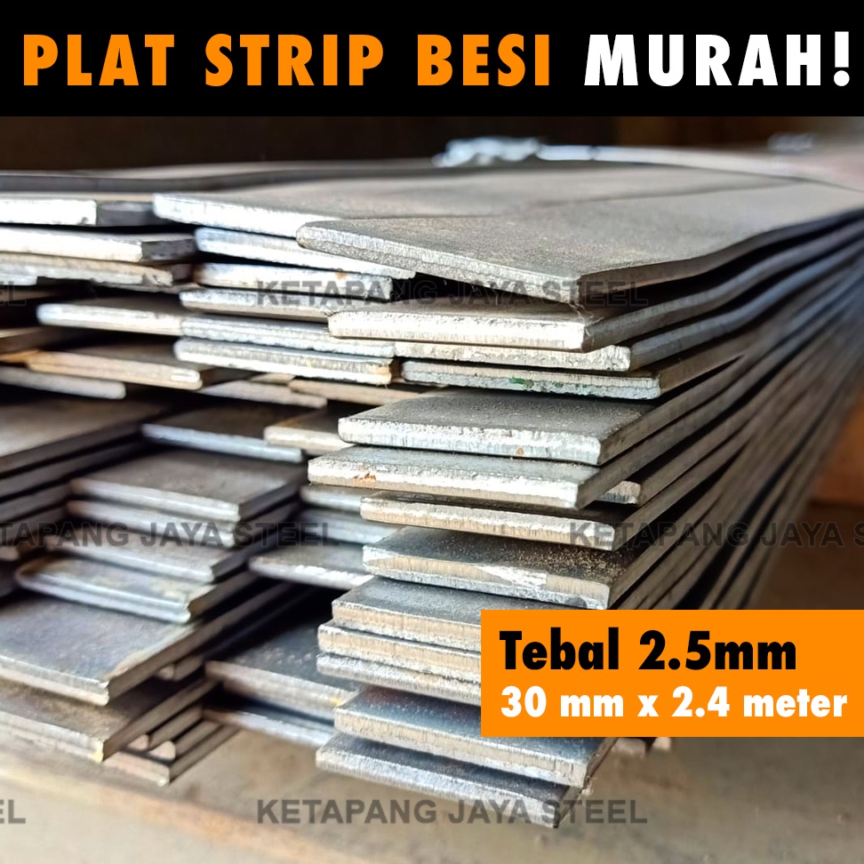 Jual Plat Strip Besi 2.5 mm x 3 cm x 2.4 meter | Shopee Indonesia