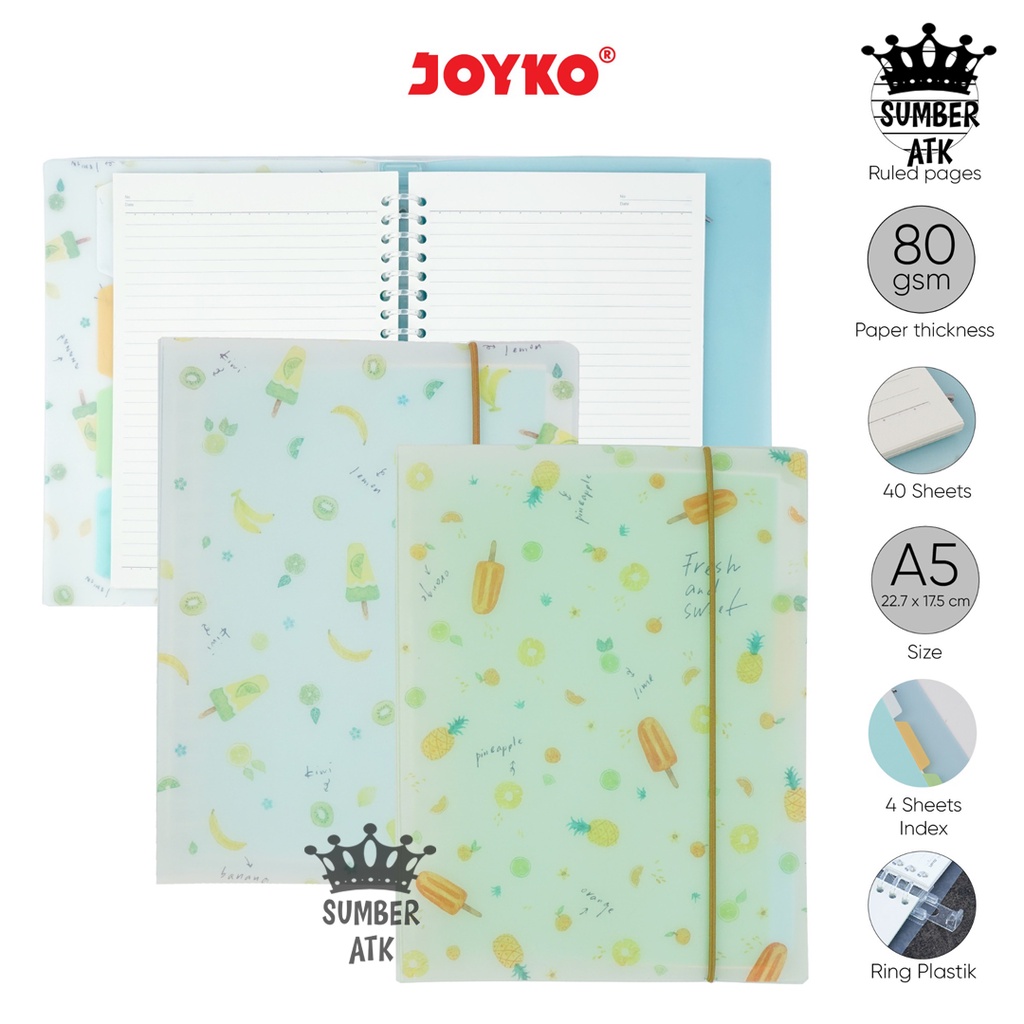 Jual Binder Note Buku Tulis Joyko A5 FR PF520 A5 isi 40 lembar kertas ...