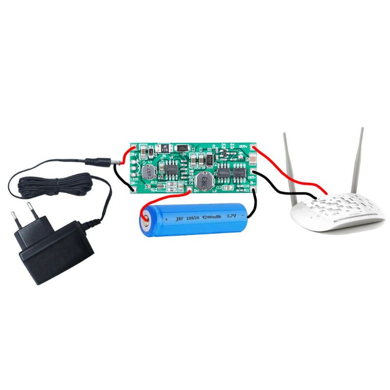 Jual UPS DC 12V 1A Module untuk Router Wifi LED (Backup Lithium 18650 ...