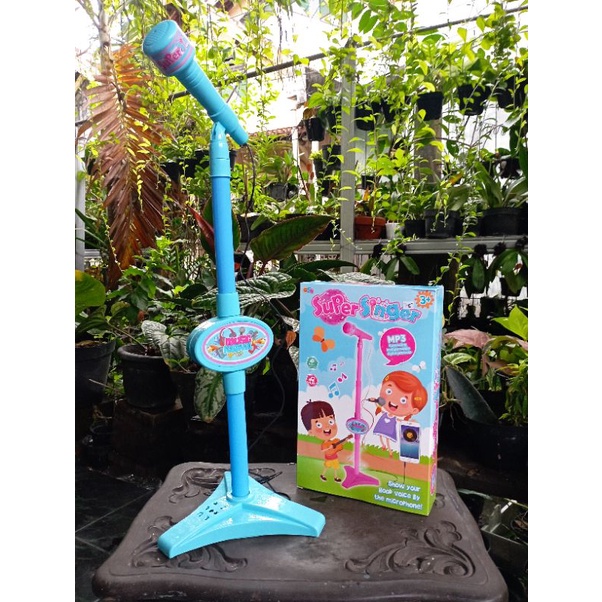 Jual Mainan Anak Microphone Single Super Singer Bisa Disambungkan Ke HP ...
