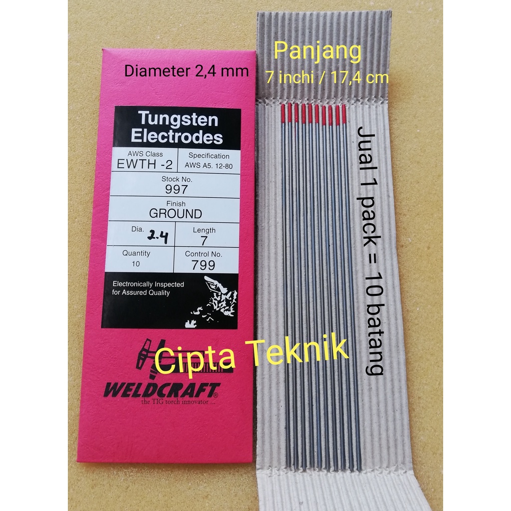 Jual Kawat las tungsten elektroda TIG 2,4mm Indonesia|Shopee Indonesia
