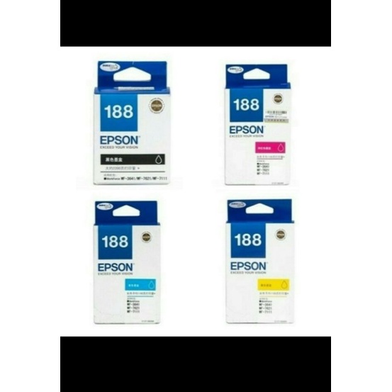 Jual TINTA EPSON 188 1set BK,C,M,Y TINTA CARTRIDGET 188 ORlGInAl forwf ...