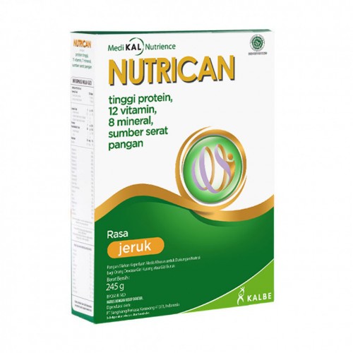 Jual NUTRICAN JERUK 245G SUMBER SERAT PANGAN TINGGI PROTEIN, 12 VITAMIN ...