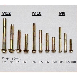 Jual BAUT DYNABOLT 8mm x 65 isi 20pcs - BAUT DYNABOLT 8mm x65 - BAUT ...
