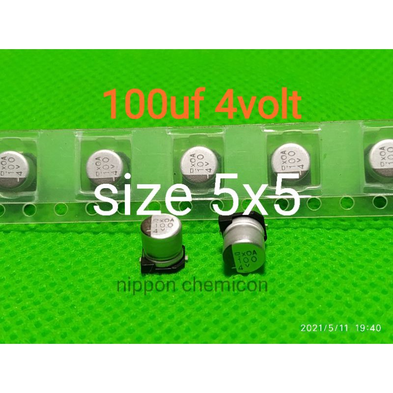 Jual Solid kapasitor capasitor elko elco SMD 100uf 4v 100uf size 5x5 ...
