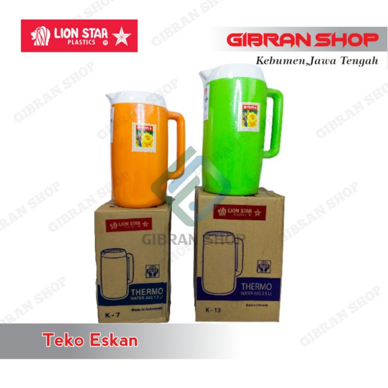 Jual TEKO ESKAN TERMOS JUG AIR PLASTIK LION STAR 1,7 & 2,5 Liter Serbaguna Untuk Panas dan ...