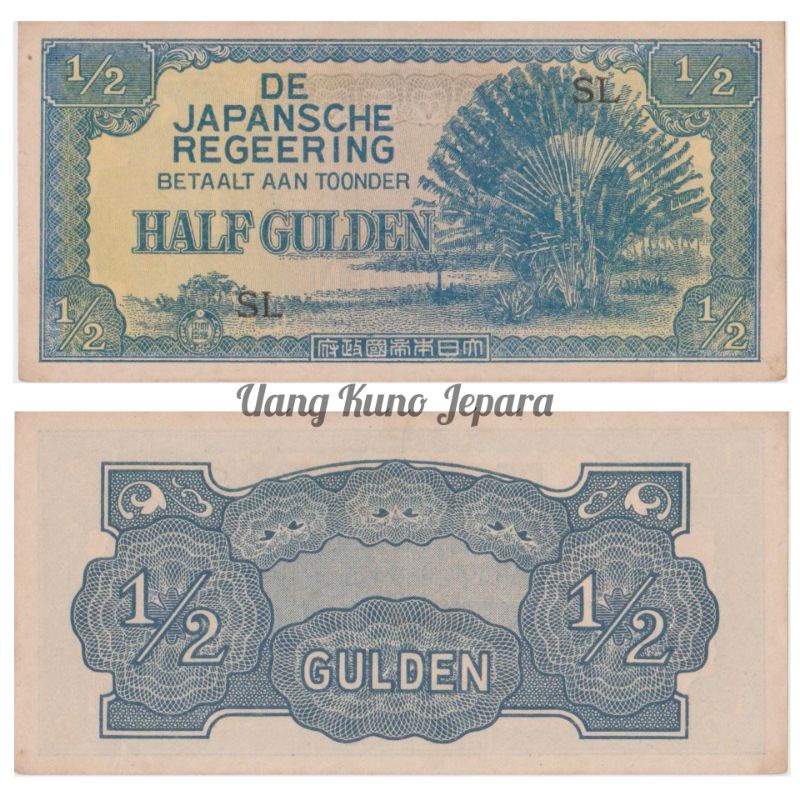 Uang Kuno Lama 1/2 Gulden Zaman Penjajahan Jepang Tahun 1942 #bekas ...