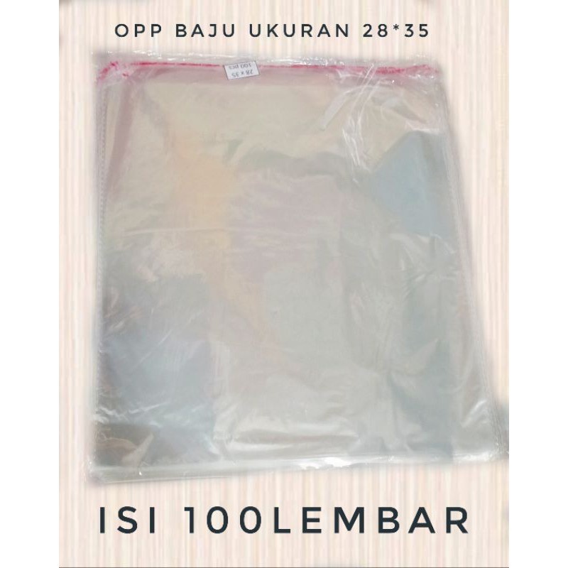 Jual Plastik packing baju bening opp 28x35 lem seal highquality isi 100 ...