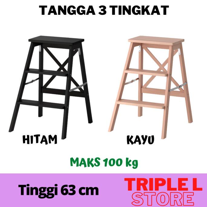 Jual Tangga Kecil Lipat 3 Tingkat Stepladder 3 Steps Bahan Kayu BKV ...