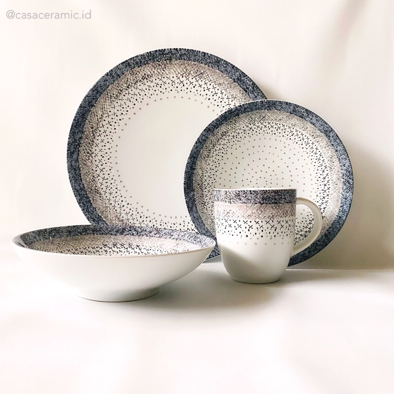 Jual DINNER SET KERAMIK PIRING KERAMIK SET SERAGREY (DINNER PLATE ...