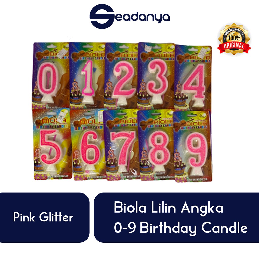 Jual Lilin Angka 0-9 Pink Glitter Merah Muda Lengkap -Happybirthday ...