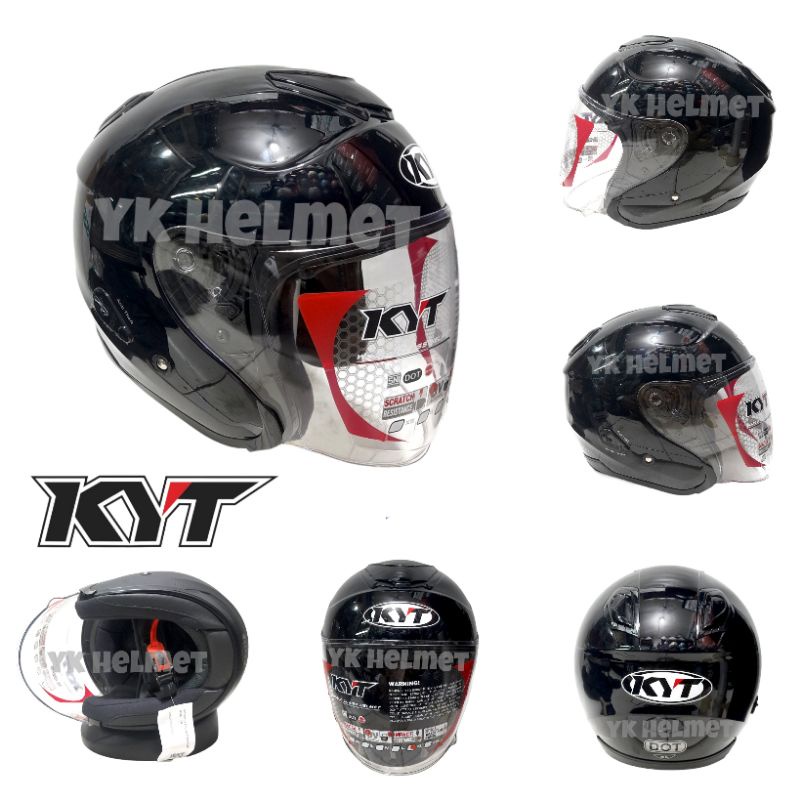 Jual HELM KYT KYOTO R SOLID BLACK METALIC/kyoto hitam | Shopee Indonesia