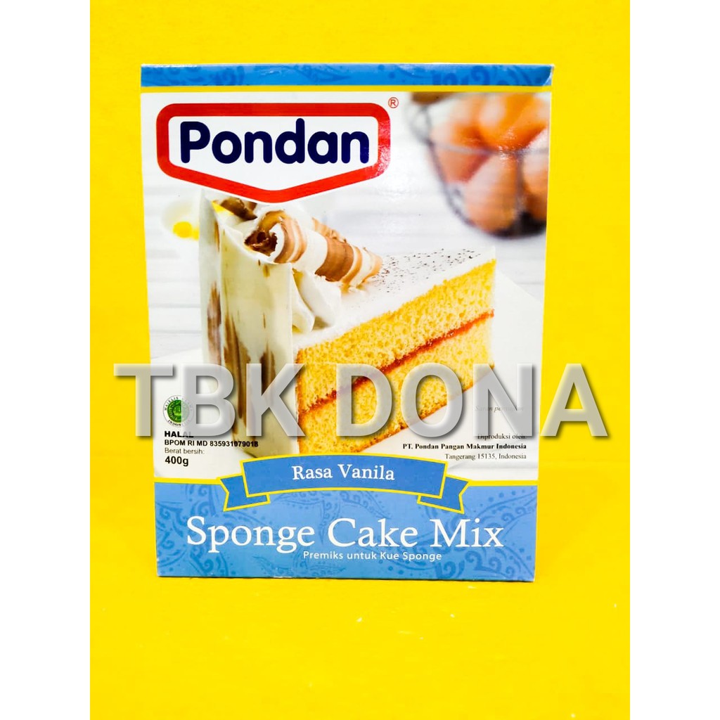 Jual Pondan Sponge Cake Mix Vanila / Pandan / Coklat 400 gr | Shopee ...