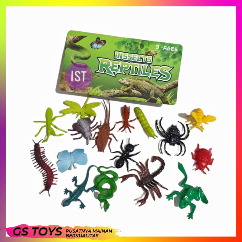 Jual Mainan Hewan Karet Serangga Reptil Katak Capung Anak Laki Laki ...