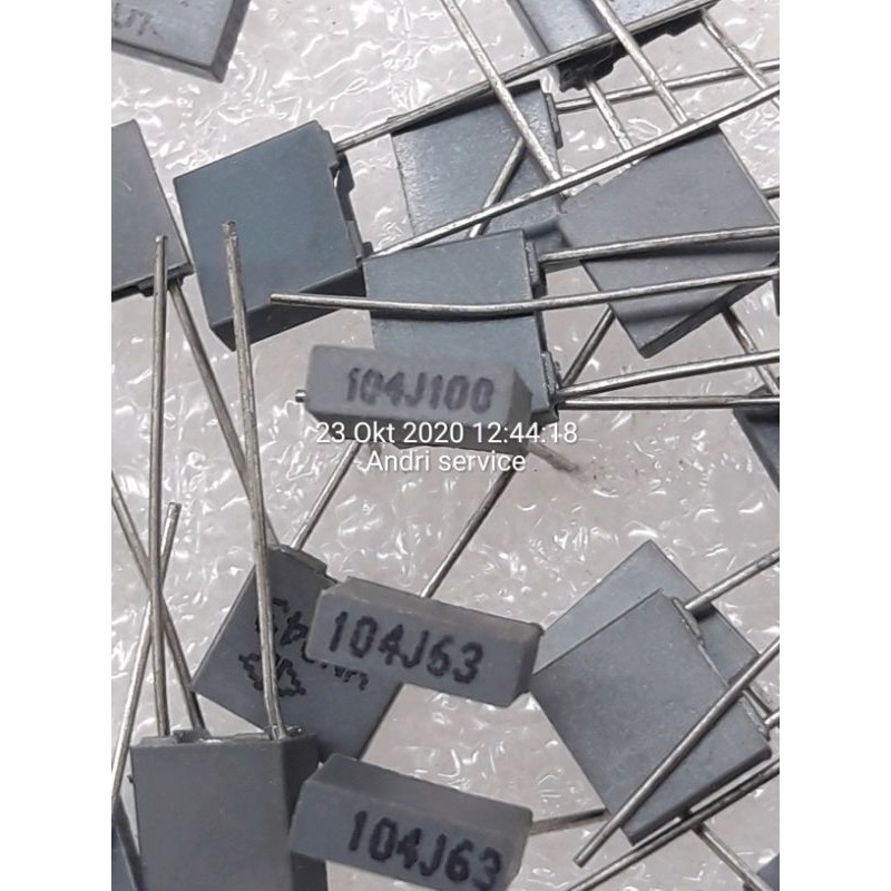 Jual CAPASITOR 104J63 PAKET 25 PCS | Shopee Indonesia