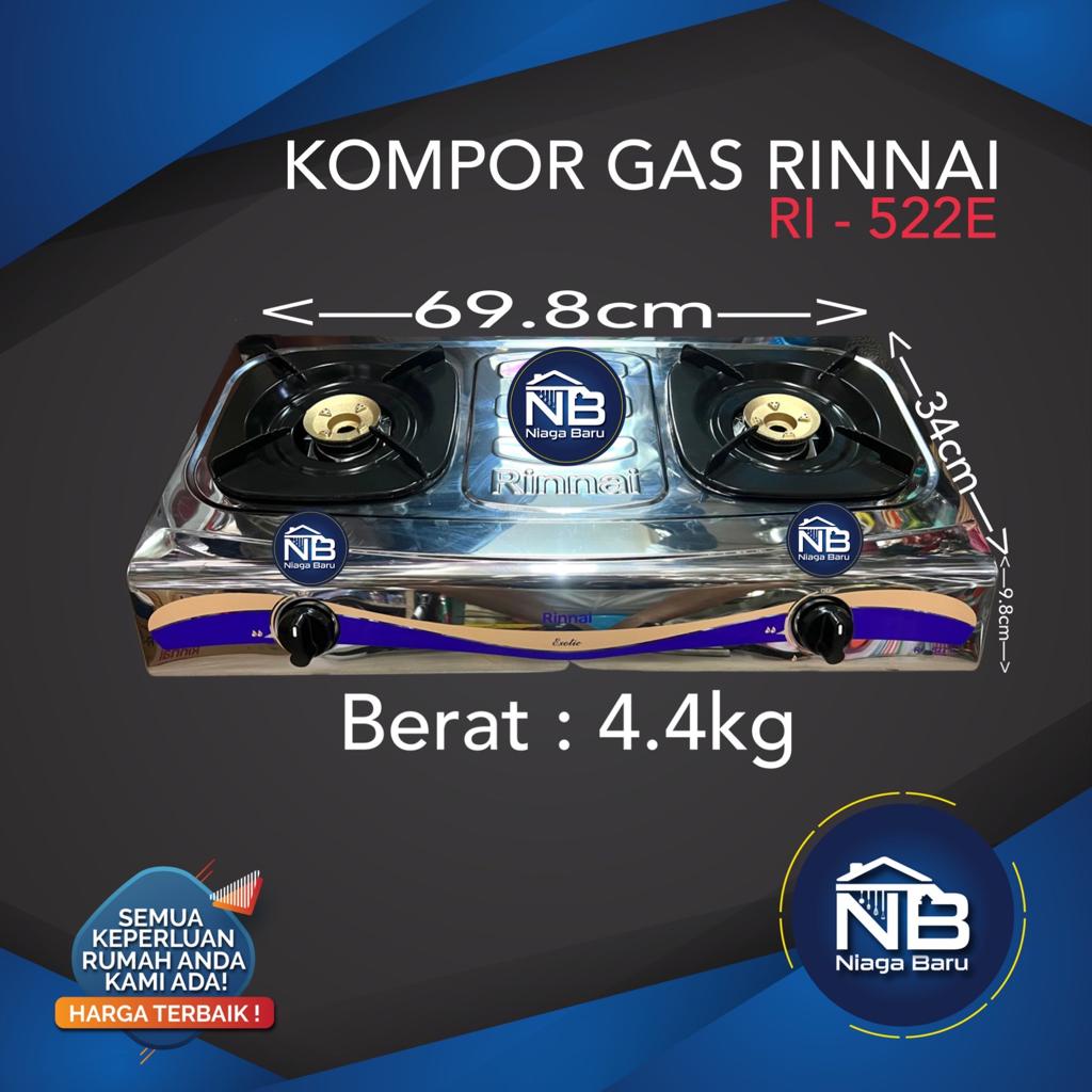 Jual Kompor Gas Rinnai 2 Tungku Ri 522 E Ri 522E | Shopee Indonesia