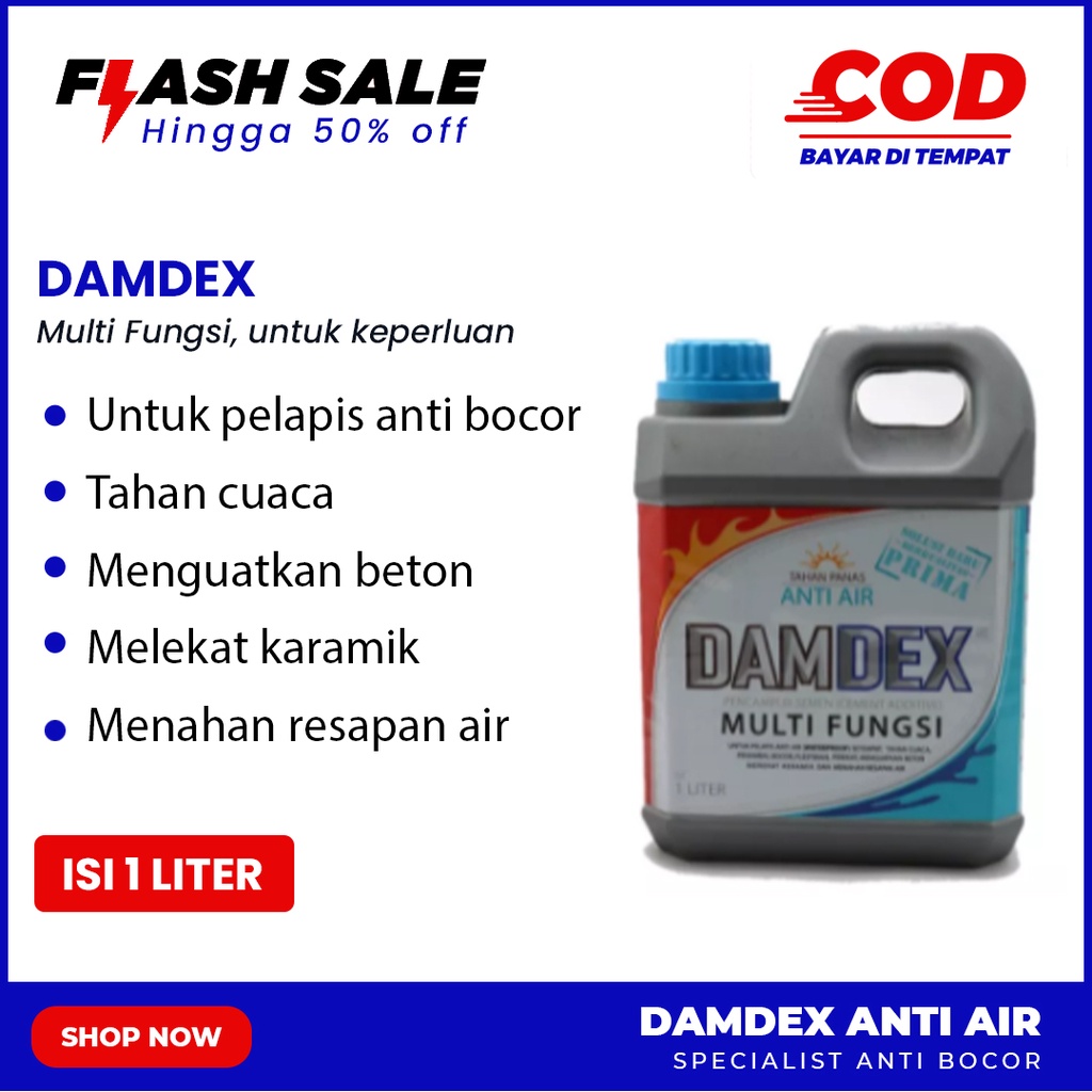 Jual Damdex 1 Liter Anti Bocor Multifungsi Pelapis Cor Beton Kolam Ikan ...