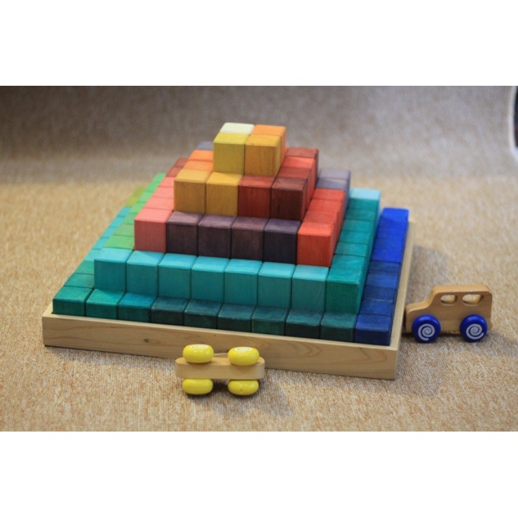 Jual Nobie Balok Piramida bertingkat Besar (mainan kayu open ended toys ...