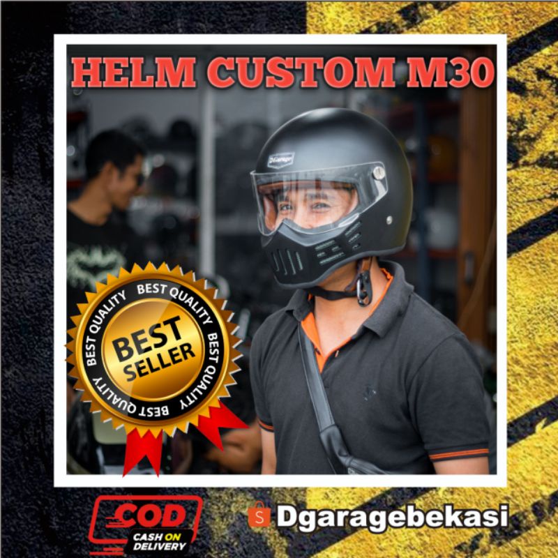 Jual HELM CUSTOM M30 cc helmet bandit bullit ghostbone n19 m30 moto3 ...