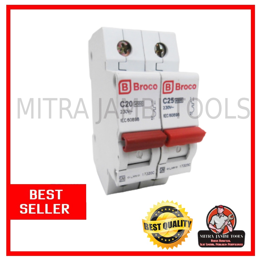 Jual MCB PLN BROCO PEMUTUS LISTRIK MINIATUR CIRCUIT 20A / 25A | Shopee Indonesia
