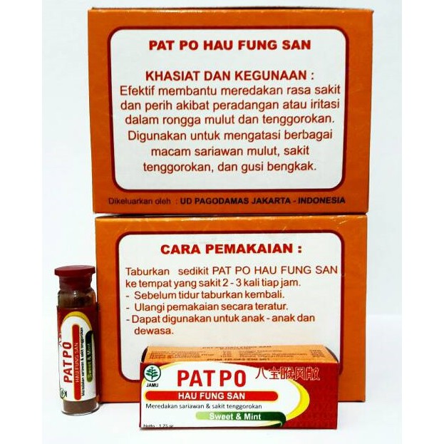 Jual Pat Po Hau Fung San ( Obat Sariawan Bubuk & Sakit Tenggorokan ...