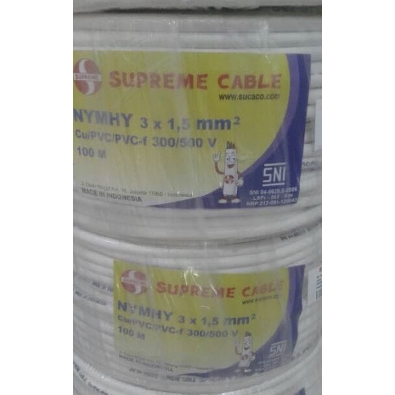 Jual Supreme kabel serabut NYMHY 3x1.5mm isi 50meter/roll cable 3x1.5mm | Shopee Indonesia