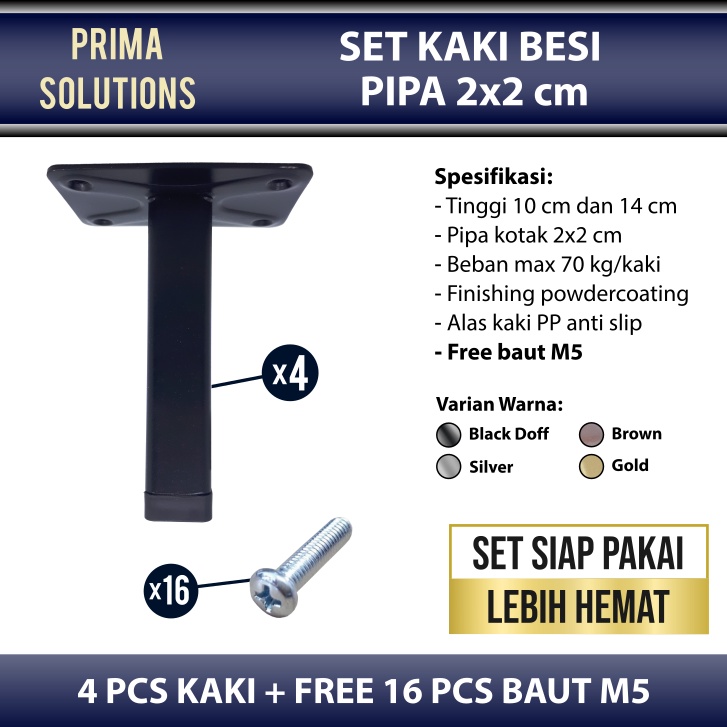 Jual SET Kaki Meja Besi / Kaki Sofa Pipa 2x2 cm | Shopee Indonesia