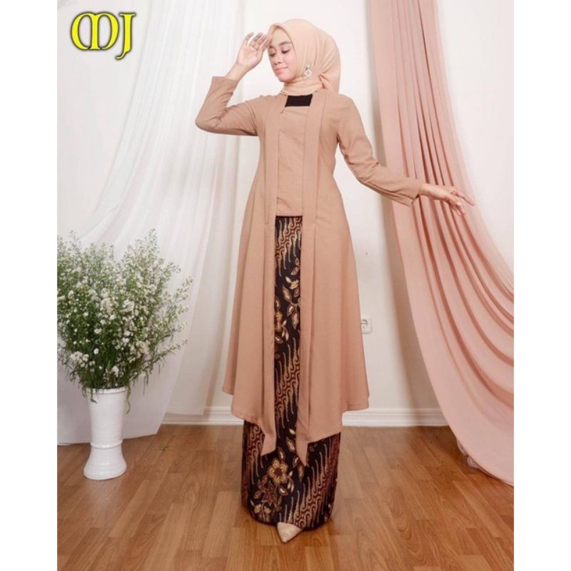 Jual Set Kebaya Long Tunik Kutubaru Modern / Kebaya Long Tunik Kutu ...