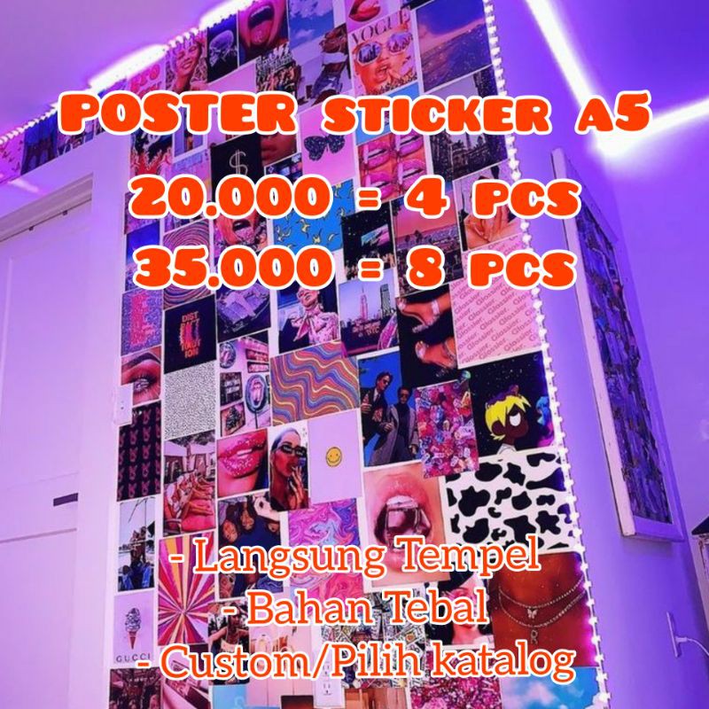 Jual POSTER DINDING A5 LANGSUNG TEMPEL ( TIDAK MERUSAK DINDING TEMBOK ...
