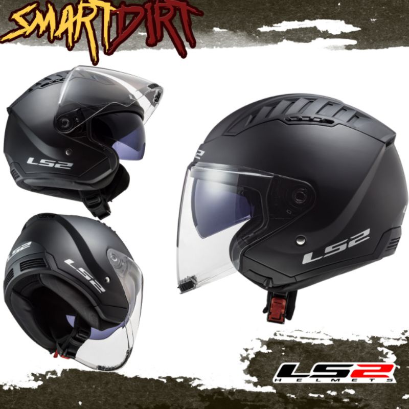 Jual HELM MOTOR HALF FACE LS2 OF600 COPTER BLACK MATT HELM HALF FACE ...