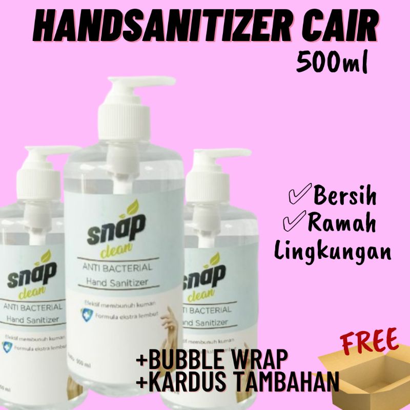 Jual HAND SANITIZER CAIR SNAPCLEAN PUMP 500ml | Shopee Indonesia