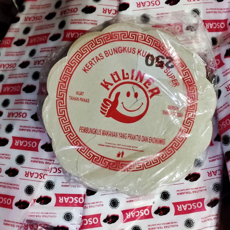 Jual Kertas nasi coklat Bunga Bulat tatakan kertas piring bulat isi 250 ...